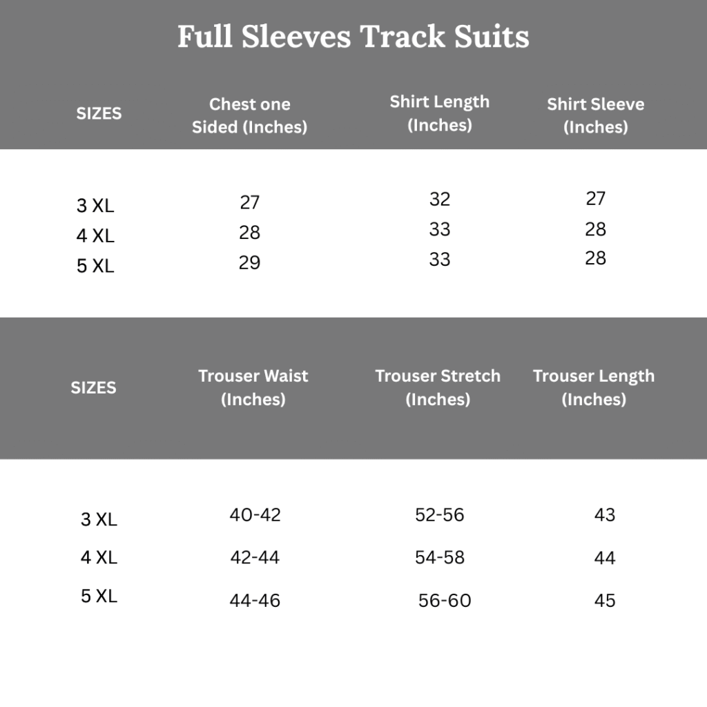 Plus Size Track Suit for Man | Track Da Suit